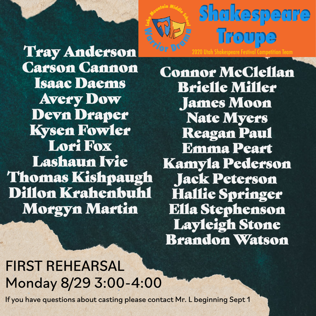 Shakespeare Troupe 2022 – Lake Mountain Warrior Drama